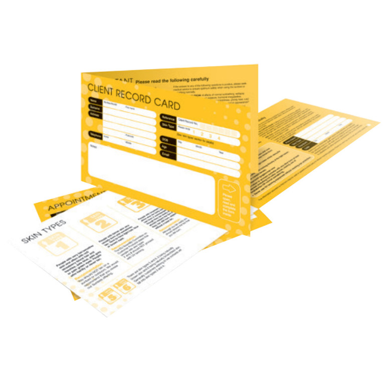 UV Client Record Session Cards | Blue Tanning & Beauty